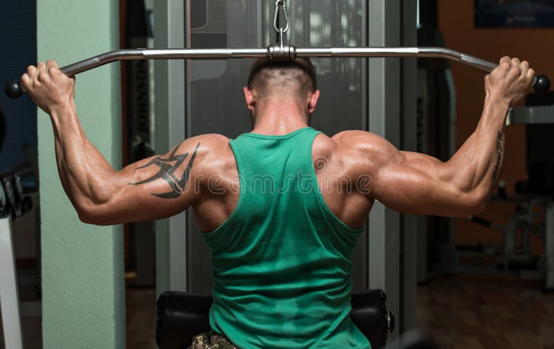 Bodybuilder Doing Heavy Weight Exercise for Back Stock Photo - Image of ...