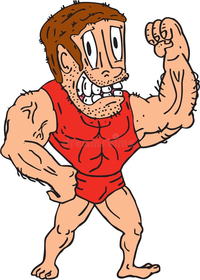 Bodybuilder Flexing Muscles - Fitness and Strength Art Stock ...