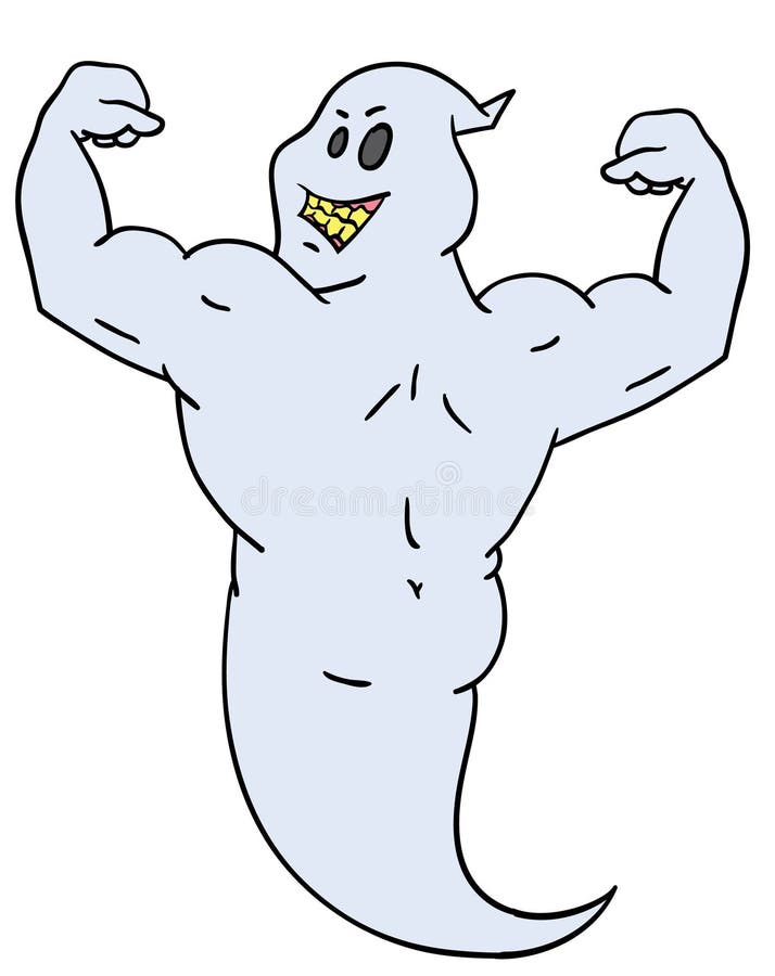 Bodybuilder ghost stock illustration. Illustration of smile - 33888632