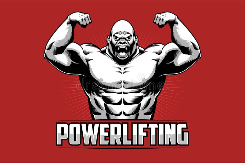 Bodybuilder with Gorilla Head Showing His Ripped Body Stock Vector ...