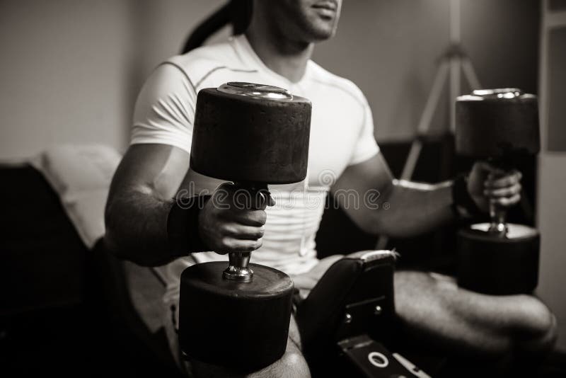 Bodybuilder Guy Close Up Black and White Stock Photo - Image of ...