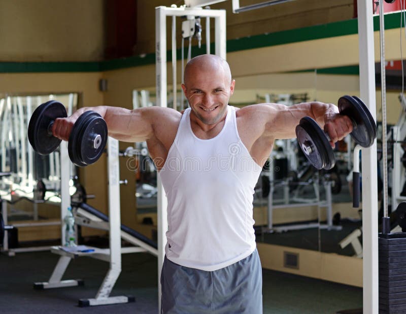 Fitness Gym Training with Weights Stock Photo - Image of male, fitness ...