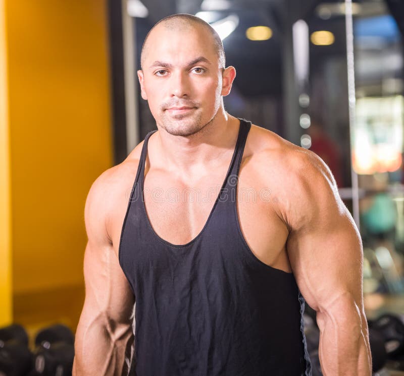 Bodybuilder at gym stock image. Image of background, crossfit - 57200837