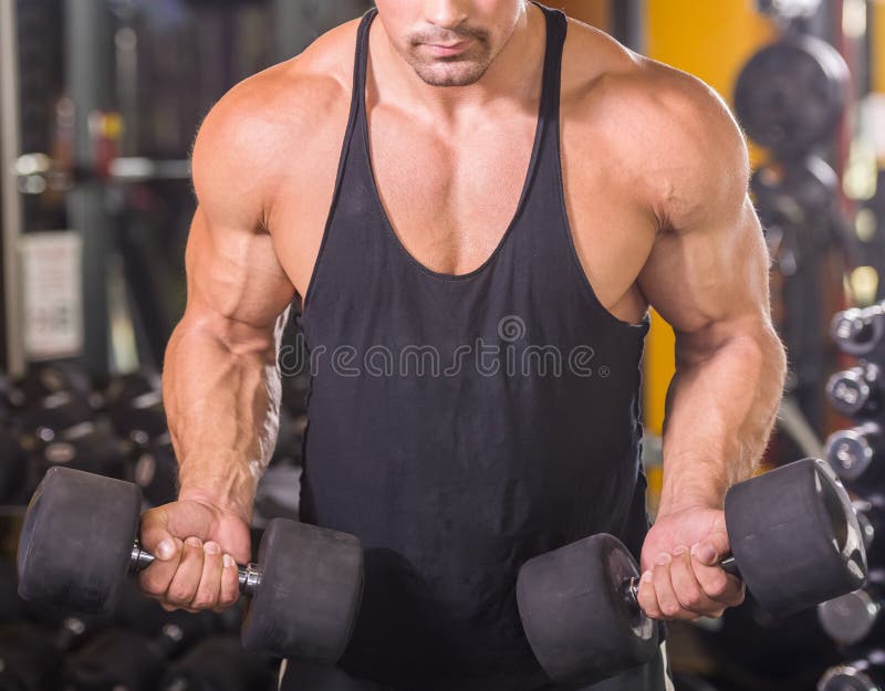 Bodybuilder at gym stock image. Image of athletic, healthy - 57200627