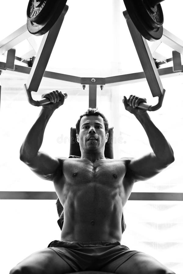 Bodybuilder Hard Training in the Gym Stock Photo - Image of pectoral ...