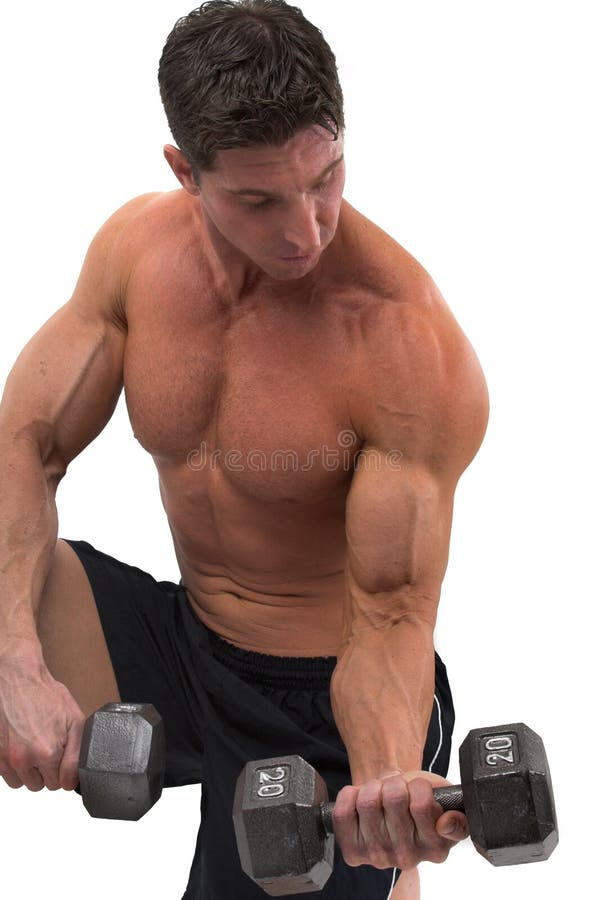 Bodybuilder Lifting Weights Stock Image - Image of young, male: 4491555