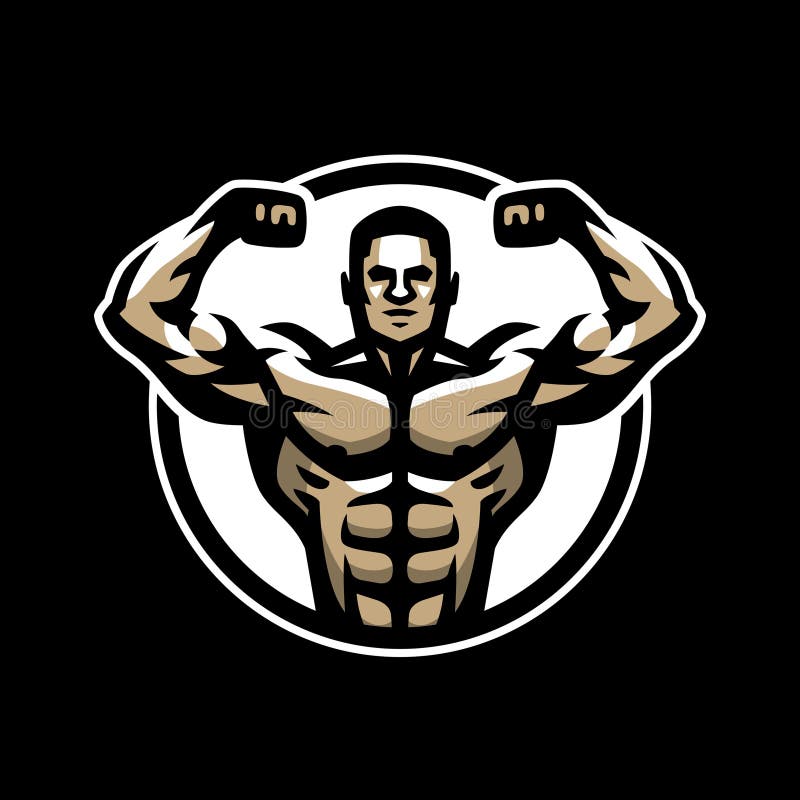 Bodybuilder Logo. Double Biceps. Stock Vector - Illustration of sign ...