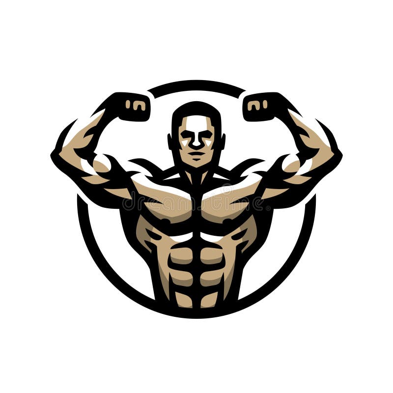 Bodybuilder Logo. Double Biceps. Stock Vector - Illustration of sport ...