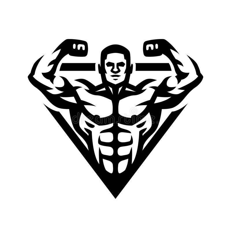 Bodybuilder Logo. Double Biceps. Stock Illustration - Illustration of ...