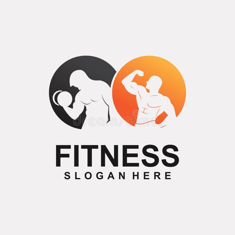 BODYBUILDER LOGO TEMPLATE stock illustration. Illustration of barbell ...