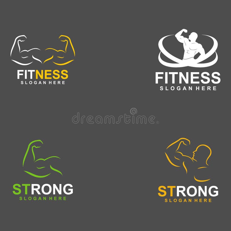 BODYBUILDER LOGO TEMPLATE stock illustration. Illustration of badge ...