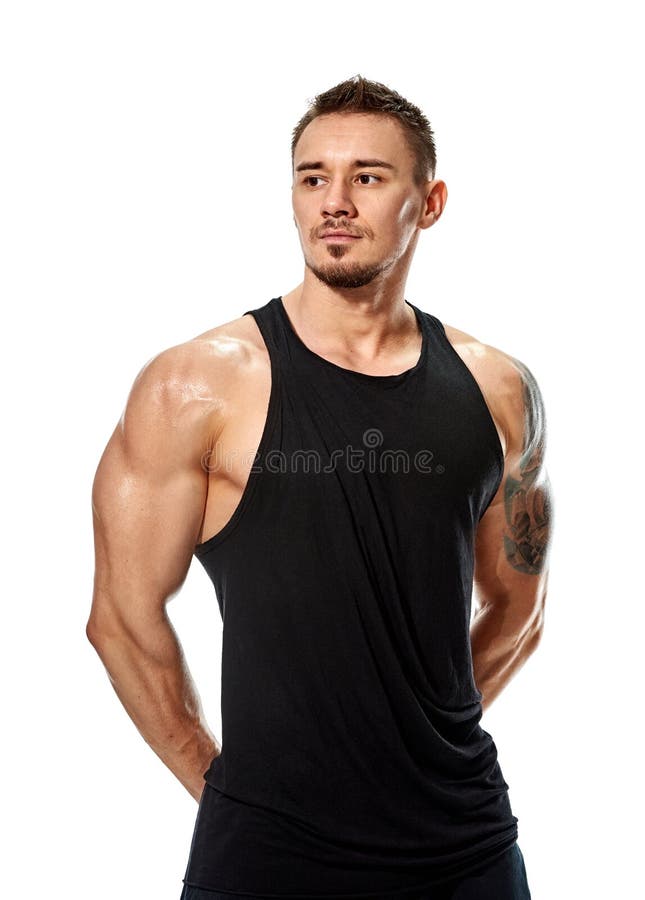 Bodybuilder Man Shows Muscles Stock Image - Image of body, lifestyle ...