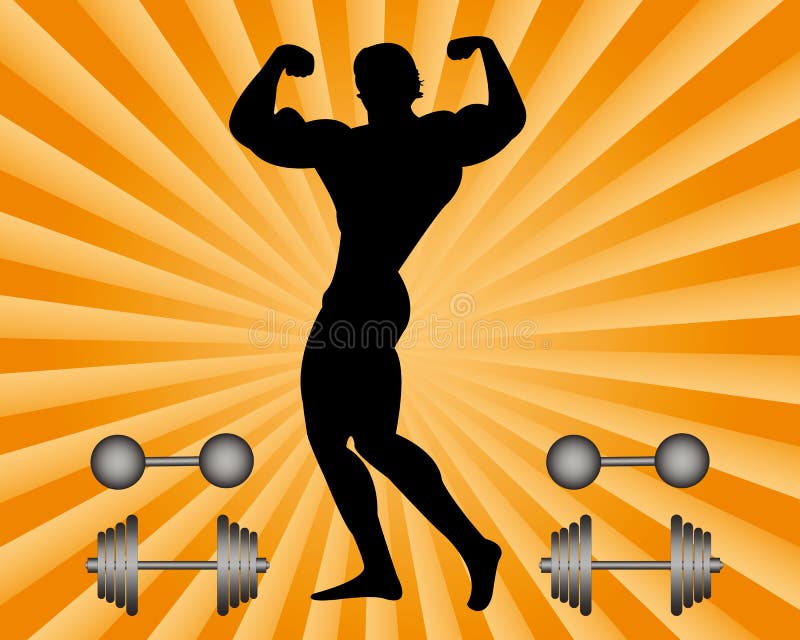 Outline of a Female Bodybuilder Stock Vector - Illustration of health ...