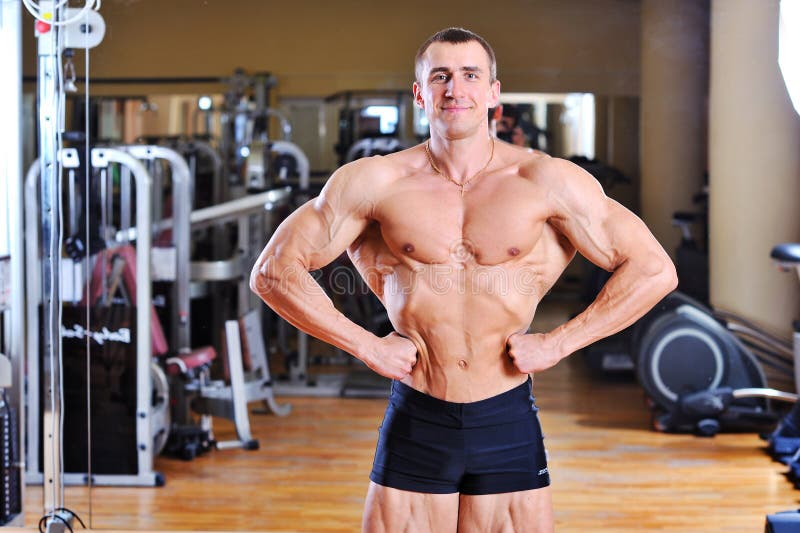 Bodybuilder Posing in Gym - Portrait Stock Photo - Image of muscle ...
