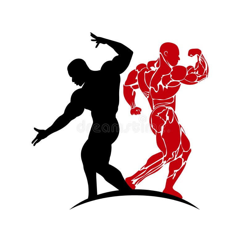 Bodybuilder Posing, Icon, Emblem, Vector Illustration Stock Vector ...