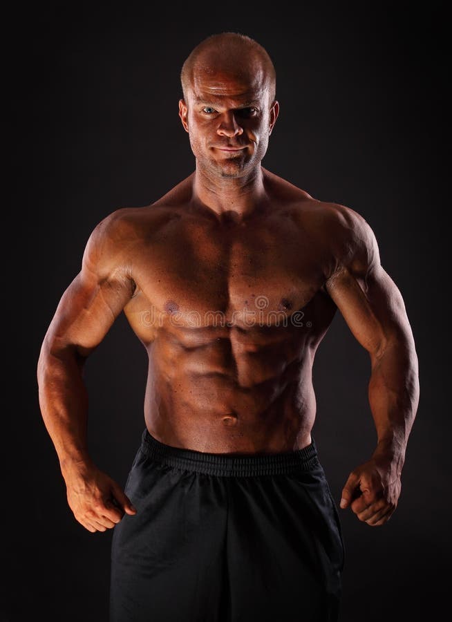 Bodybuilder posing stock photo. Image of portrait, caucasian - 36993088