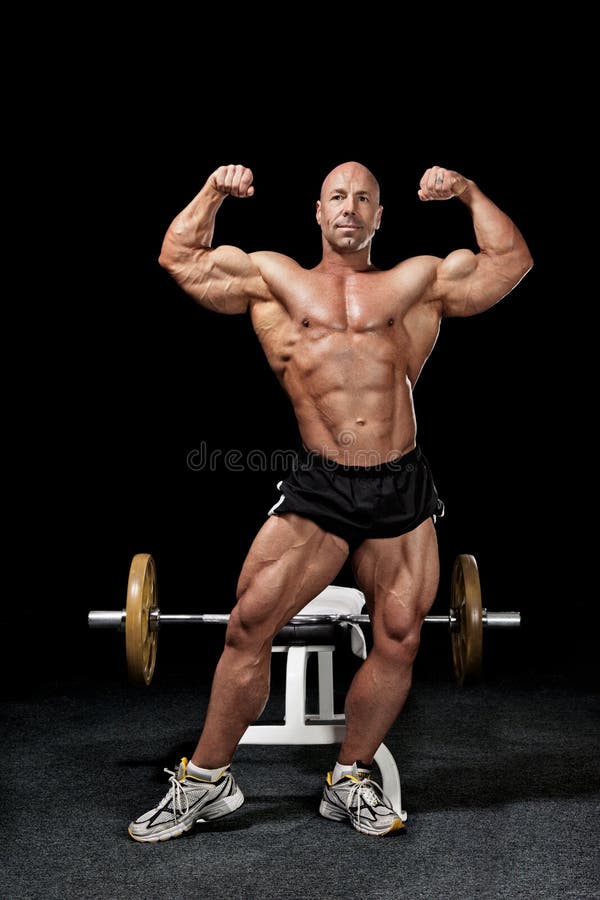 Bodybuilder in gym stock image. Image of bodybuilding - 30031013