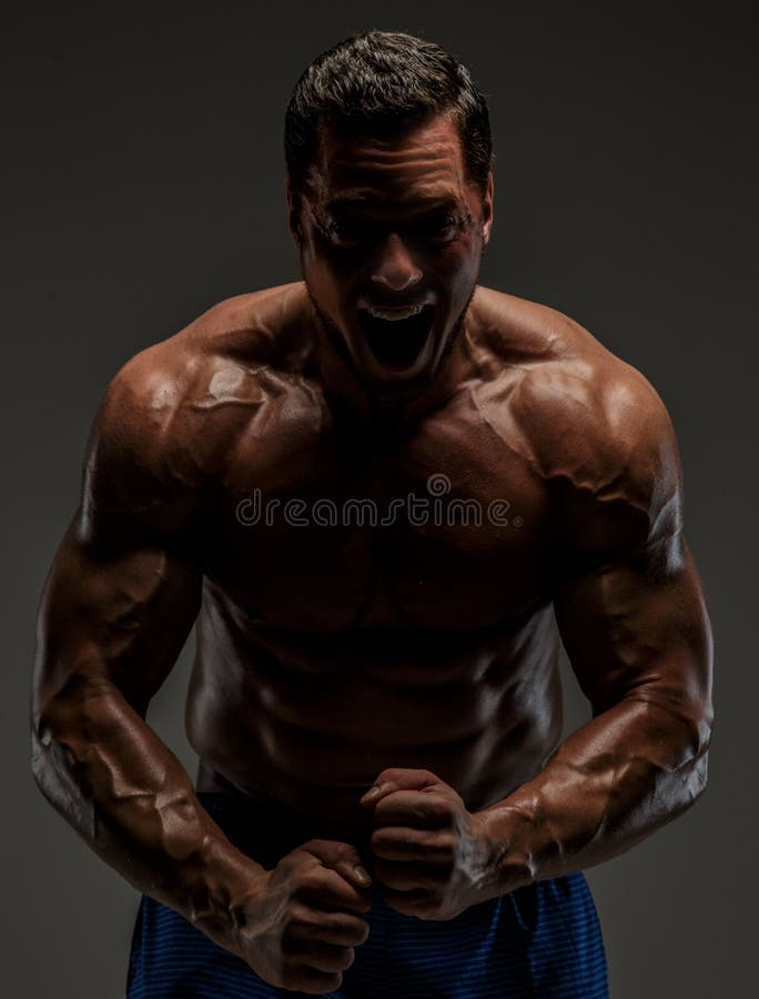 Handsome Bodybuilder in Studio Stock Image - Image of isolated ...