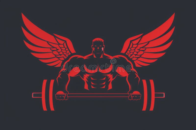 Bodybuilder Powerlifter Logo Gym Icon Stock Illustration - Illustration ...