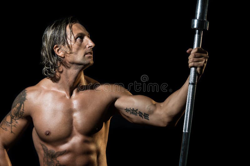 Bodybuilder Resting after Training Stock Photo - Image of effort ...