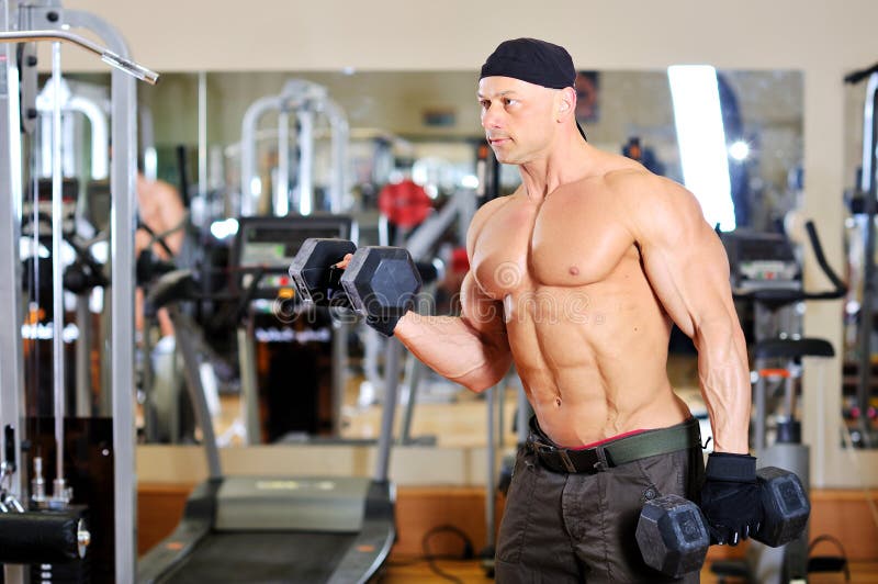 Bodybuilder Shakes His Biceps Stock Image - Image of attractive ...