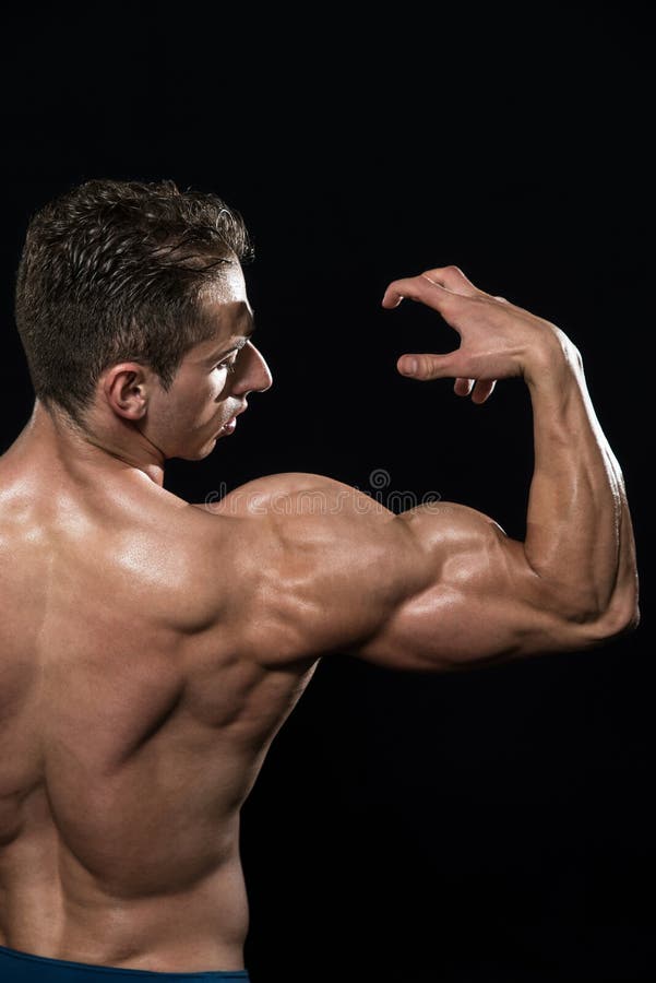 Muscled Bodybuilder Showing His Back Stock Image - Image of human ...