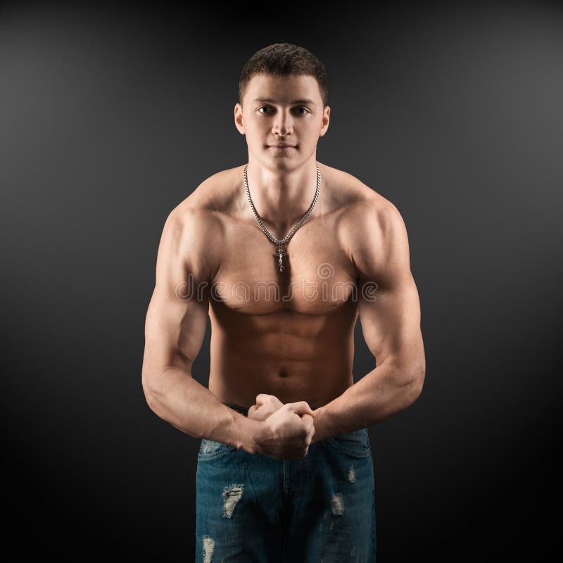 Bodybuilder Showing Muscles in the Arms Stock Photo - Image of ...