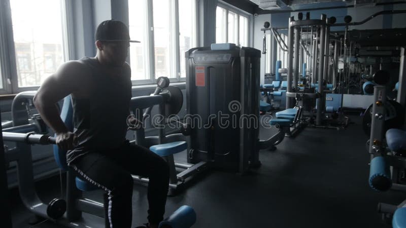 Bodybuilder is Doing Seated Row Stock Footage - Video of ideal ...