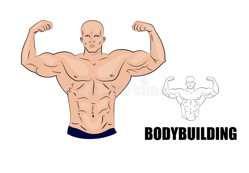 Strong Muscular Man Back Vector Illustration with Saying Quote ...