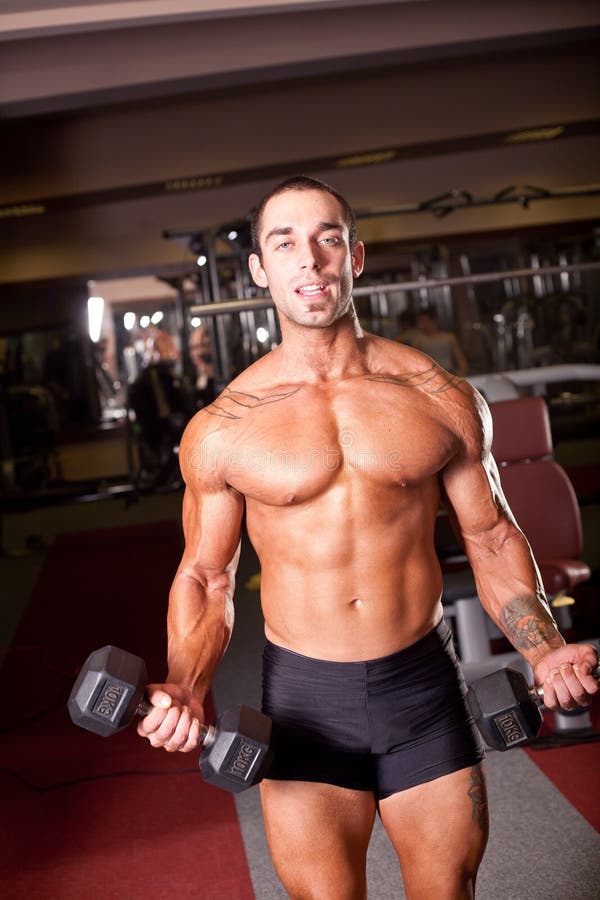 Bodybuilders training stock image. Image of human, press - 7614373