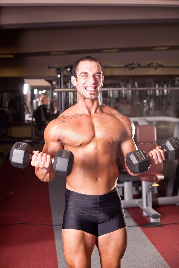 Bodybuilders training stock image. Image of human, press - 7614373