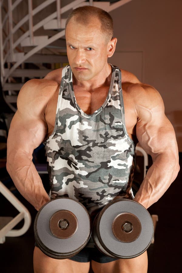 Bodybuilder in Training Room Stock Image - Image of lifestyle, fitness ...