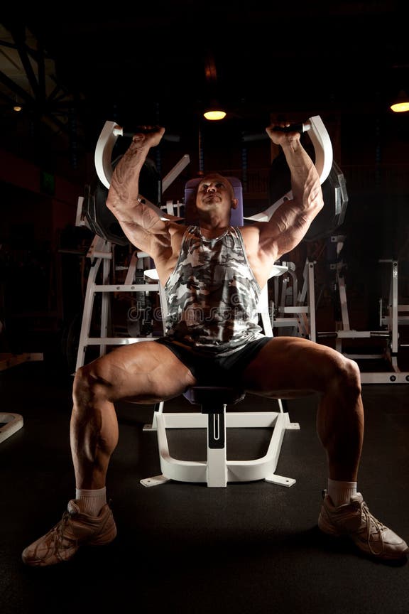 Bodybuilder in Training Room Stock Photo - Image of muscular, male ...