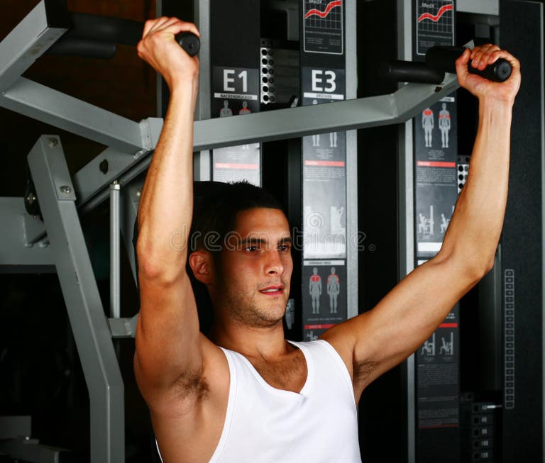 Bodybuilder Training Shoulders Stock Photo - Image of adult, exercise ...