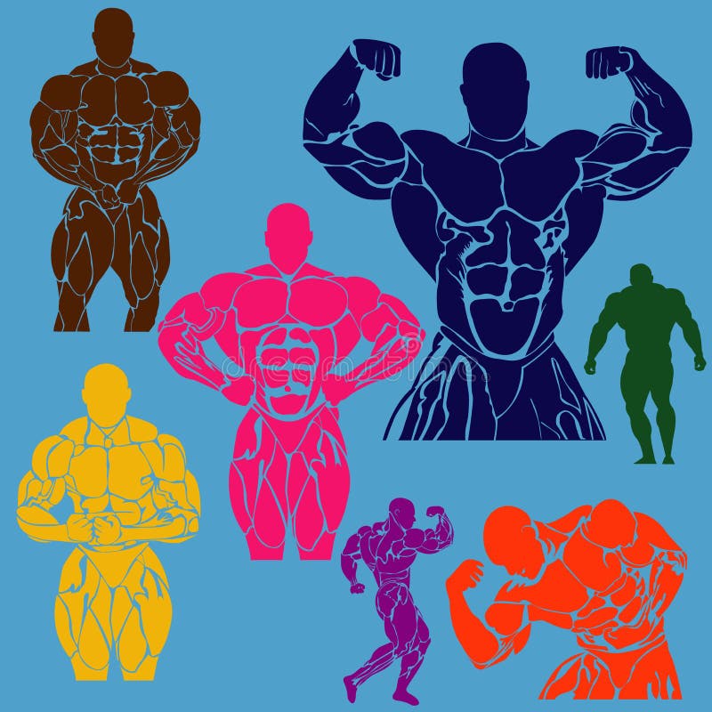 Vector Bodybuilding, Strength Icons Set. Stock Illustration ...