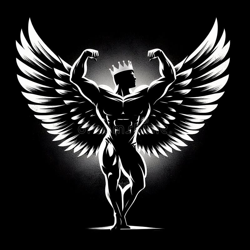Bodybuilding King Silhouette Stock Illustration - Illustration of head ...
