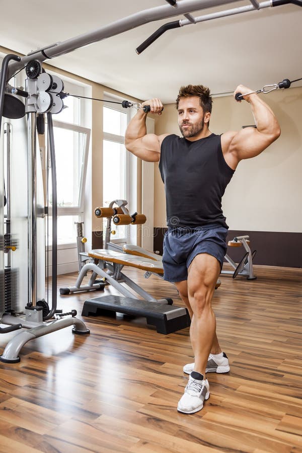 Happy Well-built Muscular Black Man in Jeans Stock Image - Image of ...