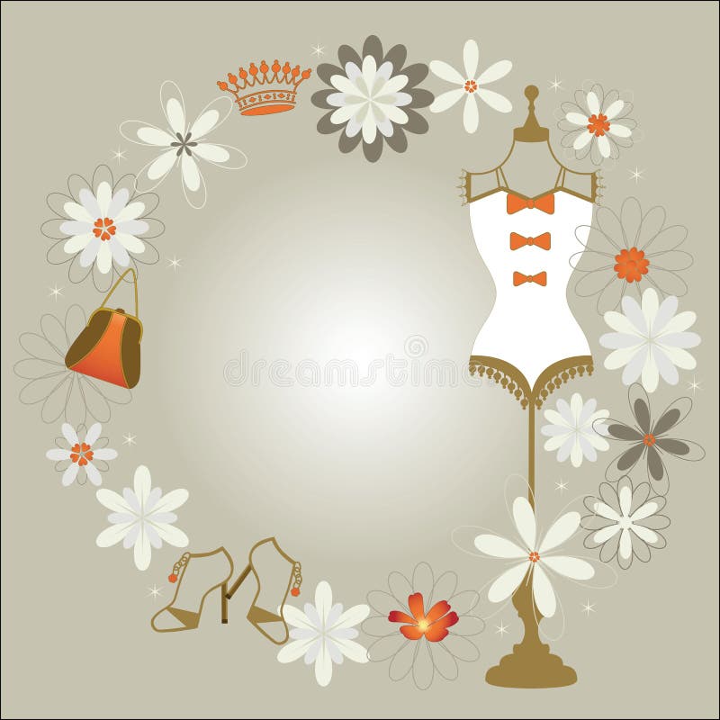 Bodyform with Accessories and Flowers Stock Vector - Illustration of ...