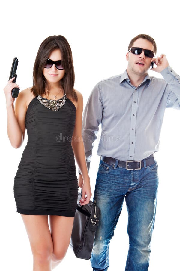 Gun stock image. Image of barrel, isolated, white, woman - 7154247