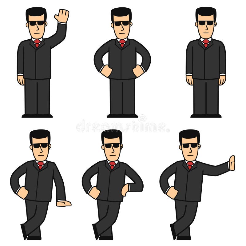 Cartoon bodyguard stock illustration. Illustration of comic - 70764805