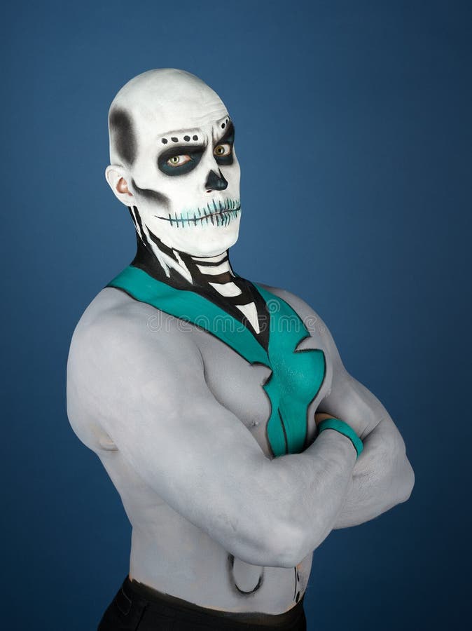 Bodypainted male stock image. Image of body, expression - 52525733