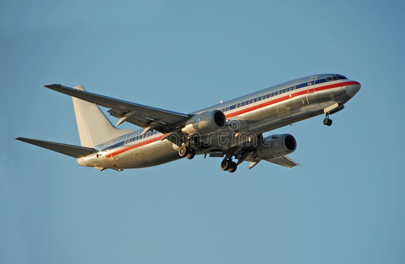 Boeing 737 in silver color stock photo. Image of aircraft - 1762816