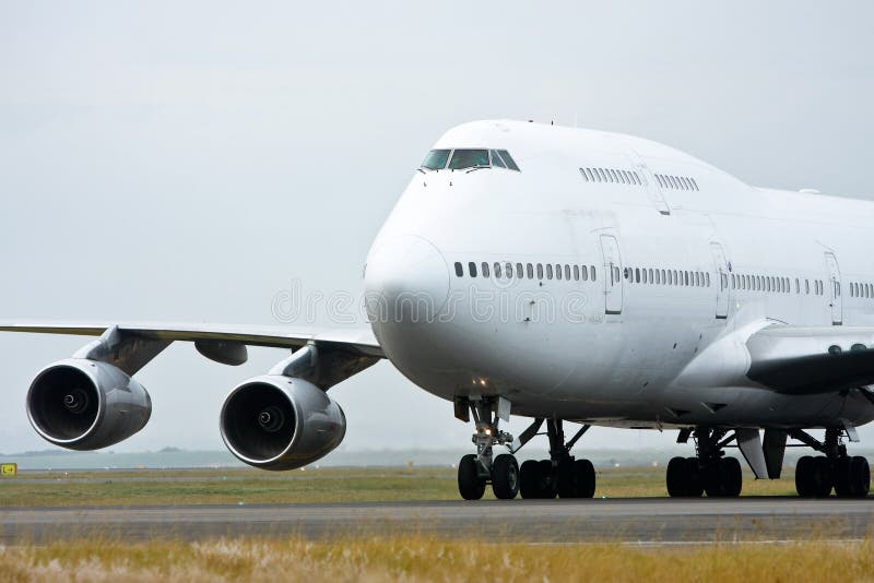 Boeing 747 Jet Airliner in White Stock Photo - Image of aircraft ...