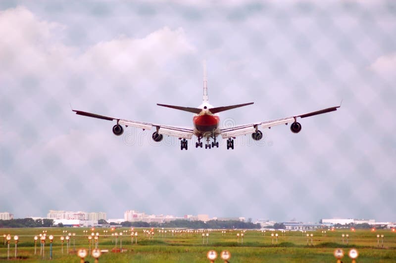 Boeing 747 Landing stock image. Image of landing, penang - 2225179