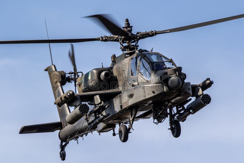 Boeing AH-64D Apache Attack Helicopter in Flight. Veluwe, the ...