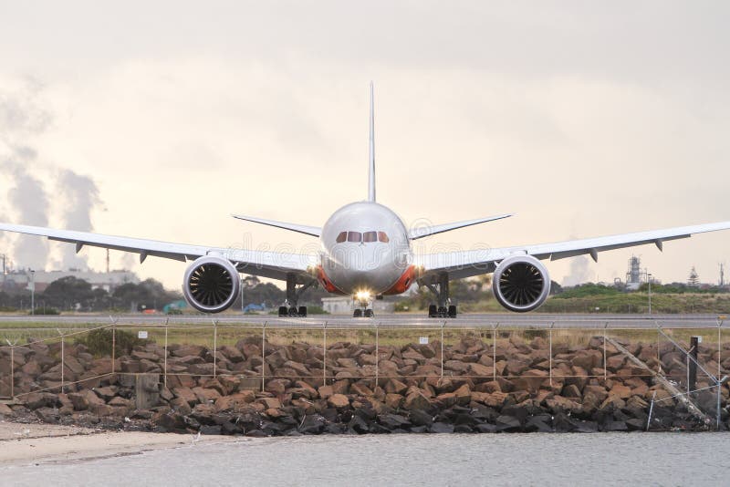 Boeing 787 Dreamliner Airliner on Runway Stock Photo - Image of boeing ...