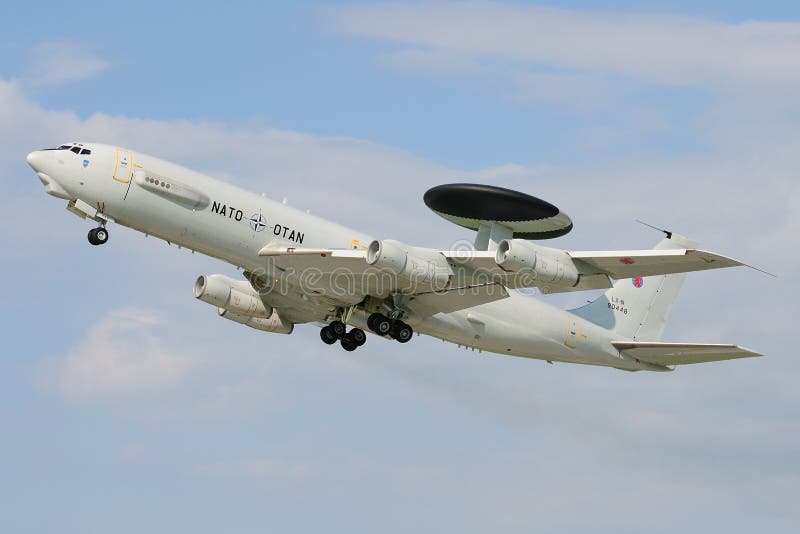 Boeing E-3A AWACS editorial photography. Image of military - 25936942