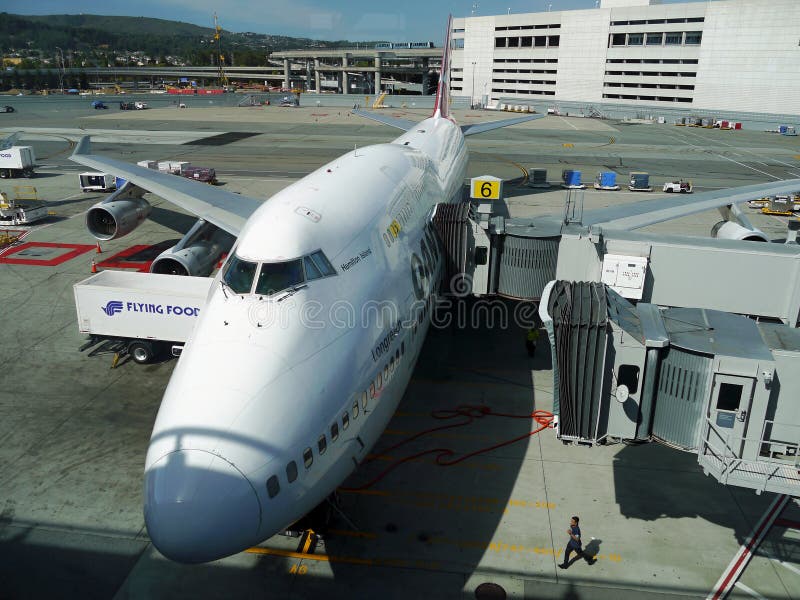 747 Boeing Jumbo Qantas Airways Redaktionell Bild - Bild av francisco ...