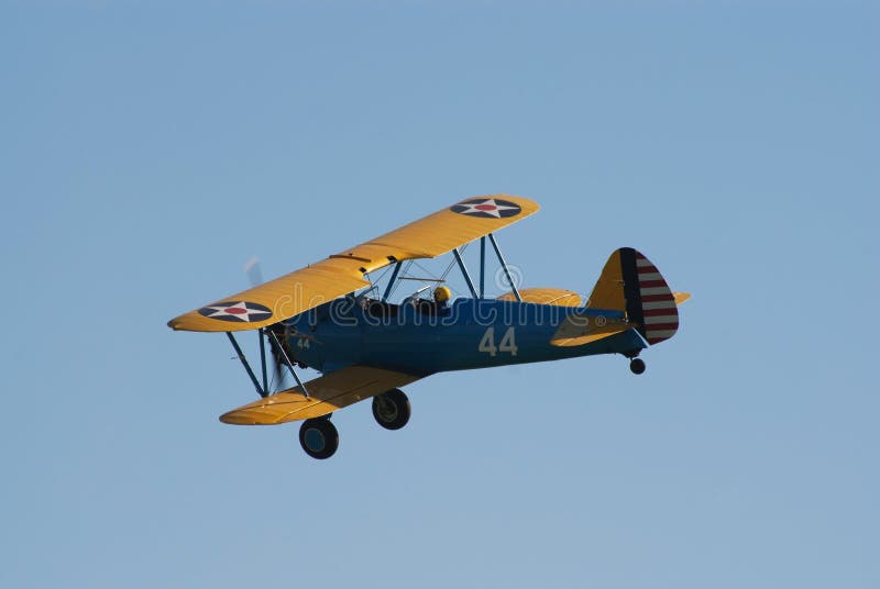 Boeing Stearman Biplane in Flight Editorial Stock Image - Image of ...
