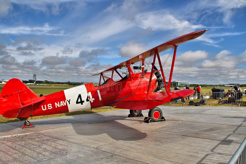 Stearman red biplane stock image. Image of cowling, stunt - 11001019